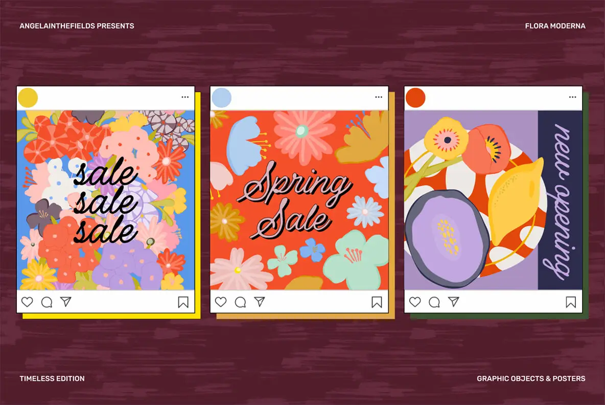 Flora Moderna Vector Clipart Graphics - YouWorkForThem