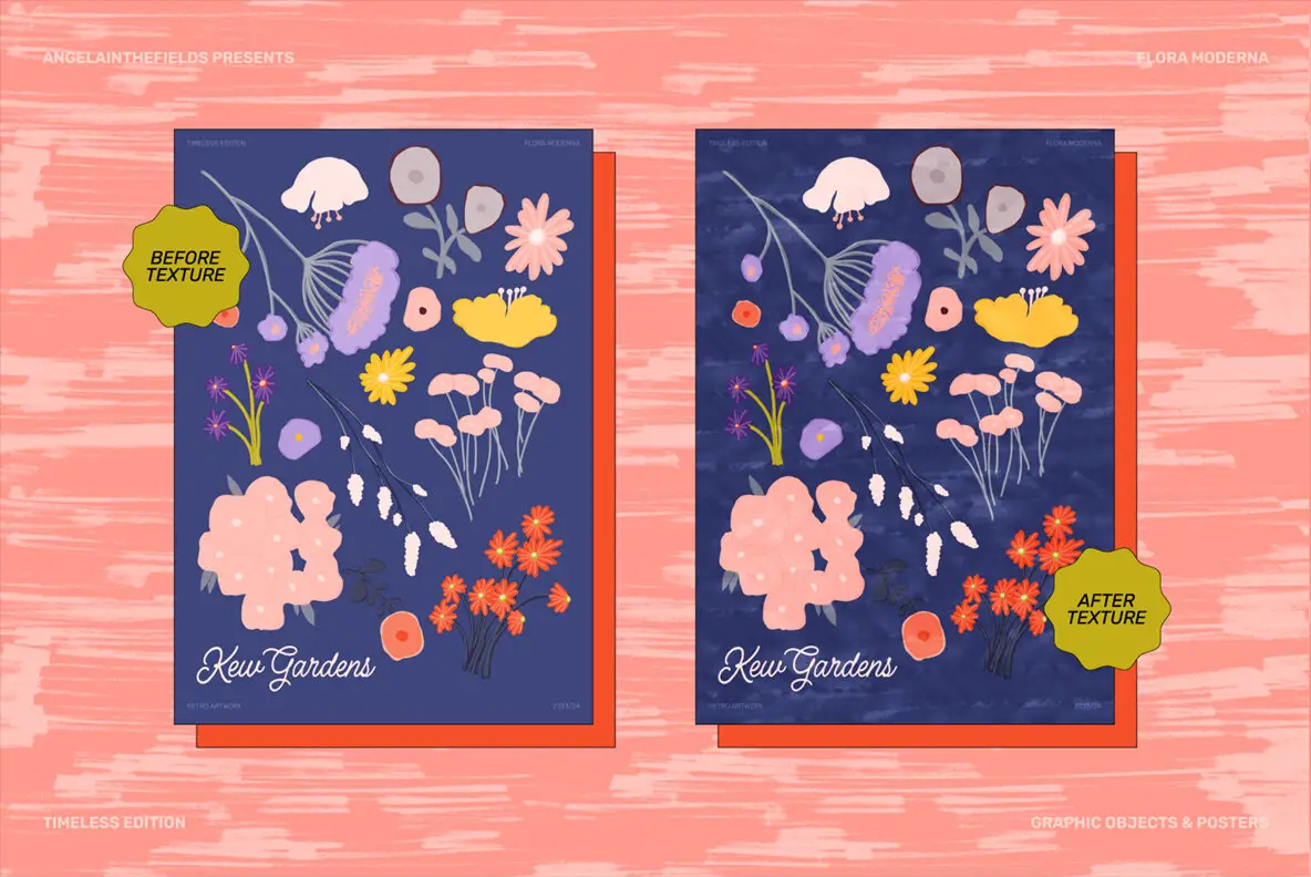 Flora Moderna Vector Clipart Graphics - YouWorkForThem