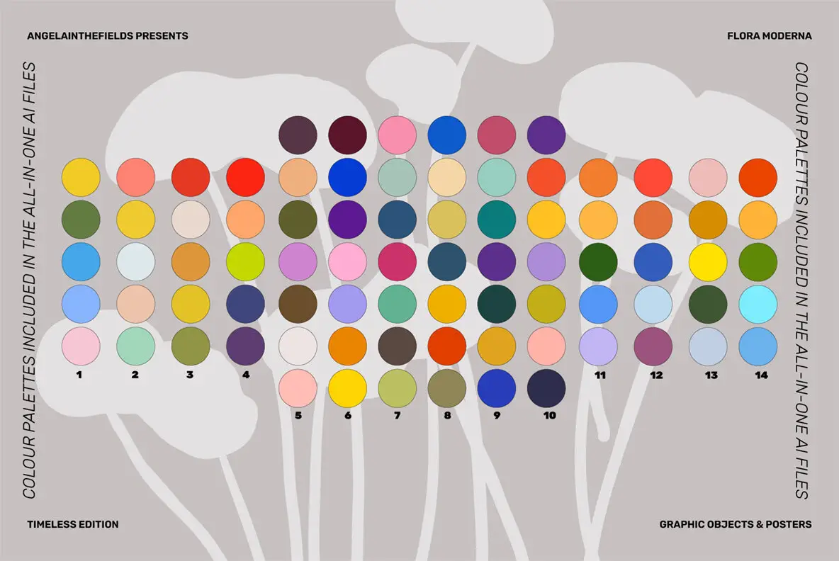 Flora Moderna Vector Clipart Graphics - YouWorkForThem