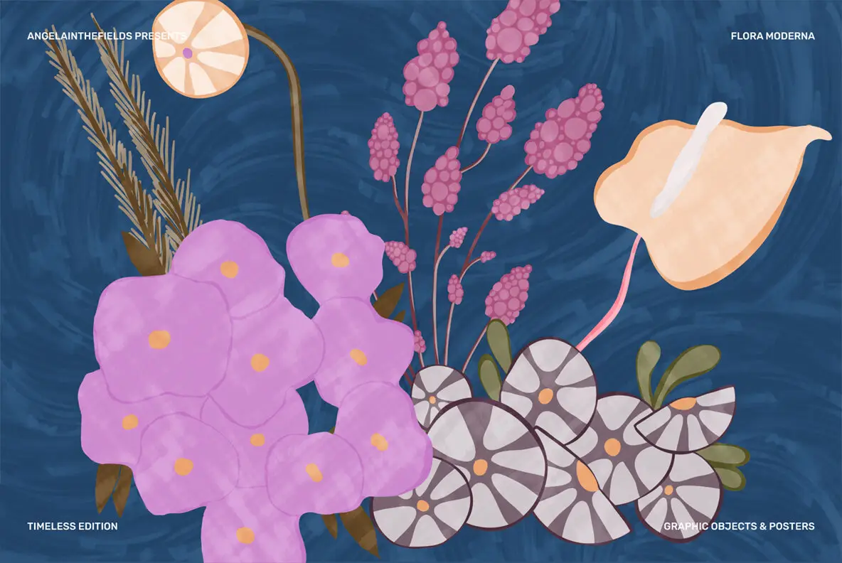 Flora Moderna Vector Clipart Graphics - YouWorkForThem