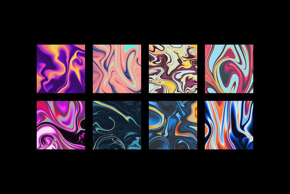 Iridescence Liquid Textures Kit Graphics - YouWorkForThem