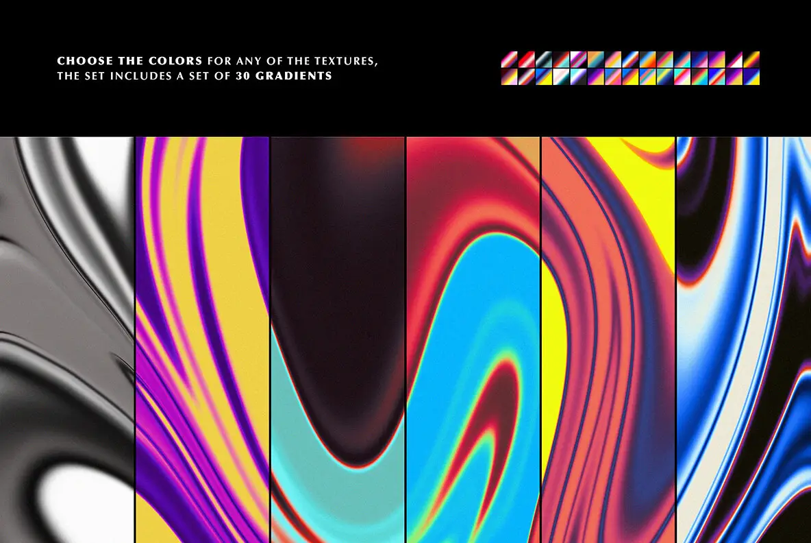 Iridescence Liquid Textures Kit Graphics - YouWorkForThem