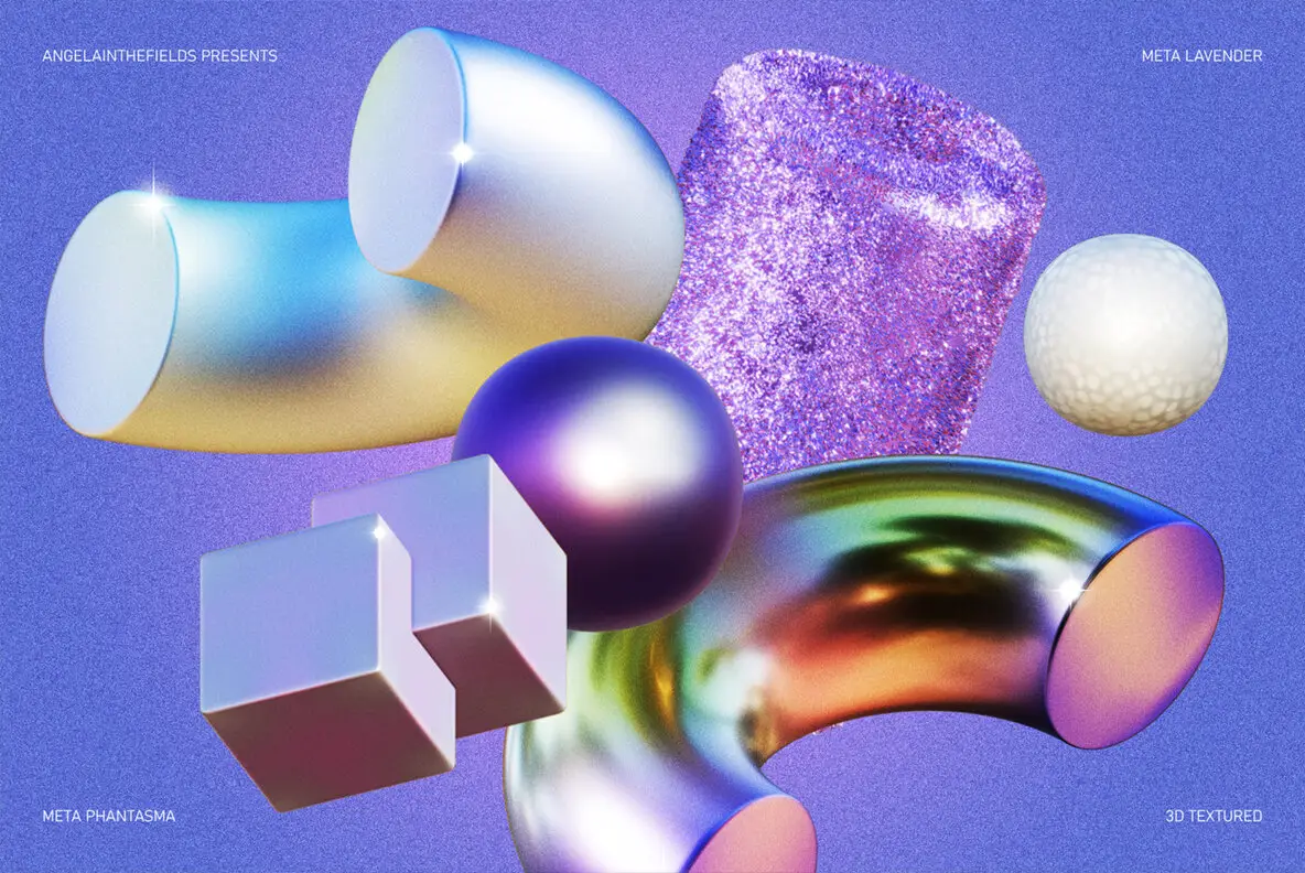3D Meta Lavender Objects Graphics - YouWorkForThem