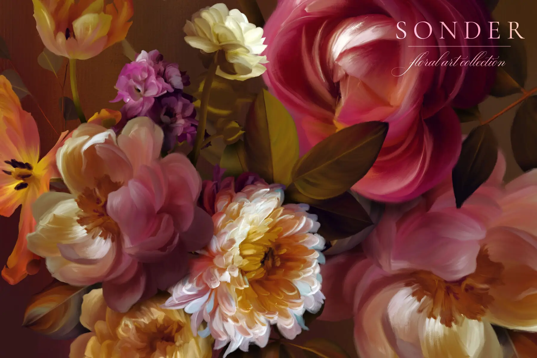 Sonder Oil Paint Floral Collection Graphics - YouWorkForThem