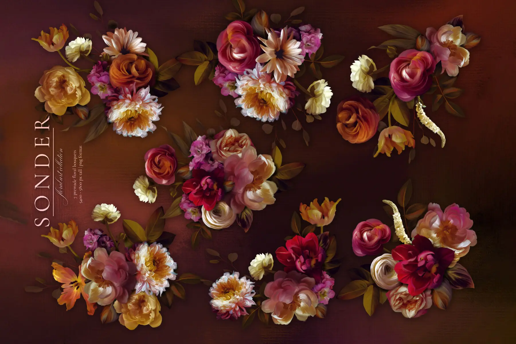 Sonder Oil Paint Floral Collection Graphics - YouWorkForThem