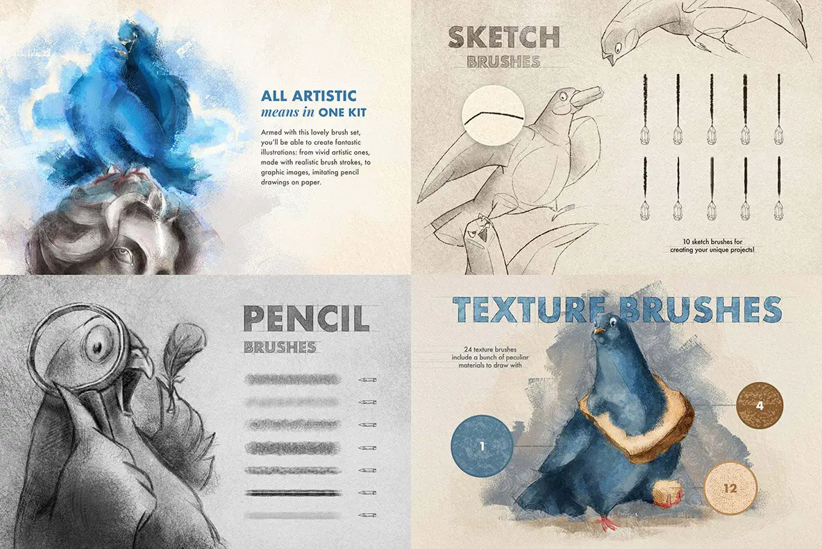Procreate Brushes Bundle - YouWorkForThem