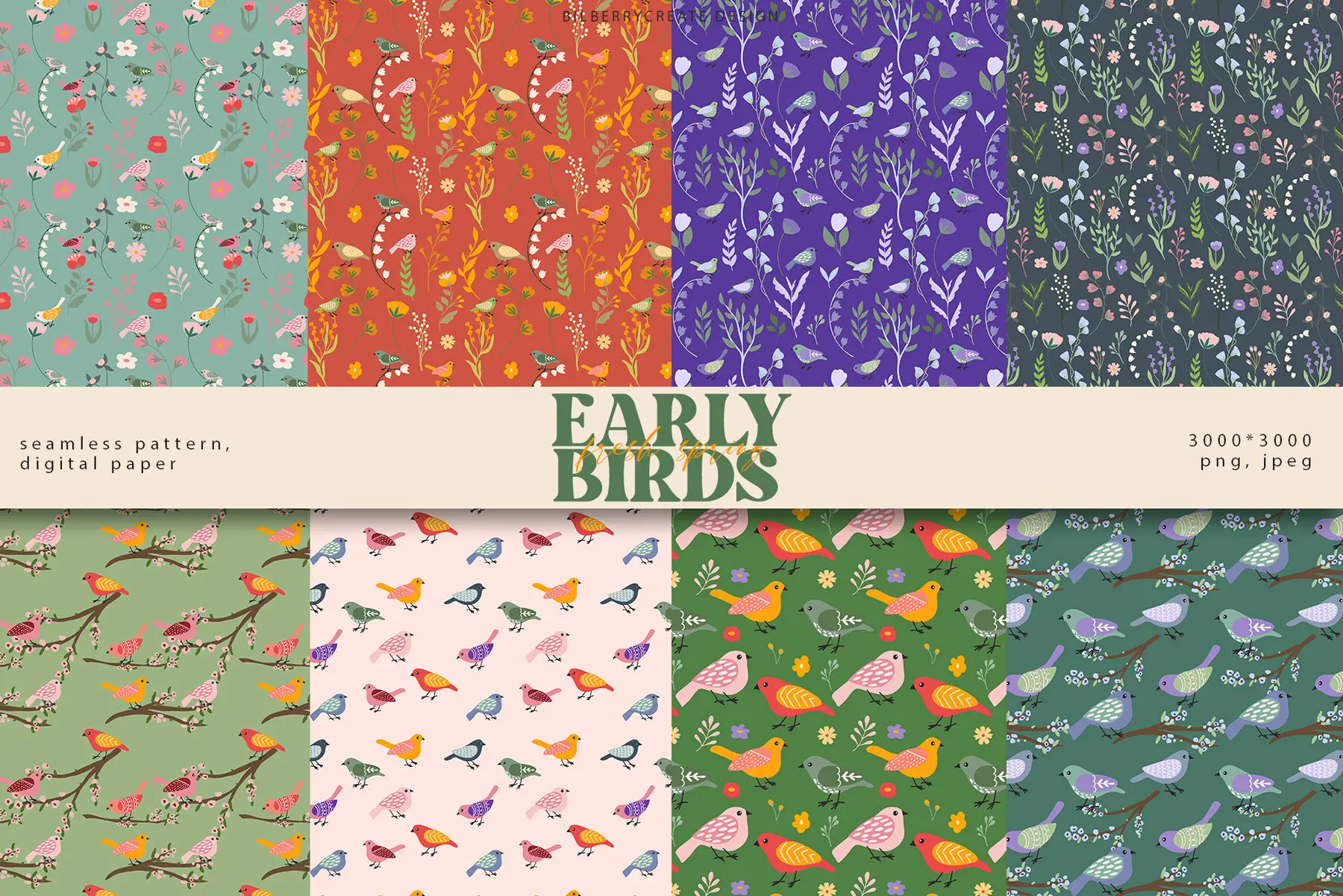 Early birds spring art set Animals - YouWorkForThem