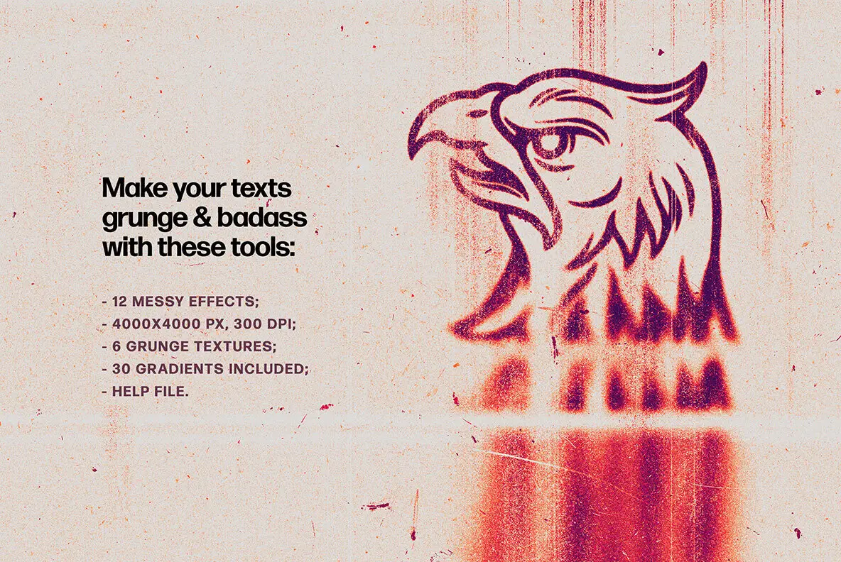 Printed Mess Text Logo Effects Collection - YouWorkForThem