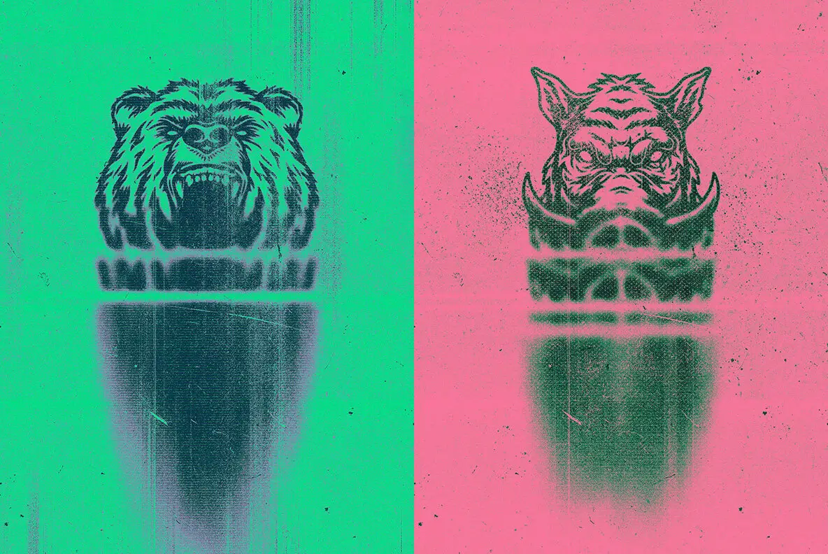 Printed Mess Text Logo Effects Collection - YouWorkForThem