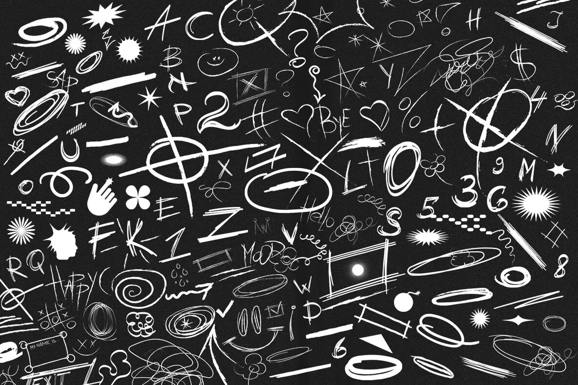150 Scribbles Elements Graphics - YouWorkForThem