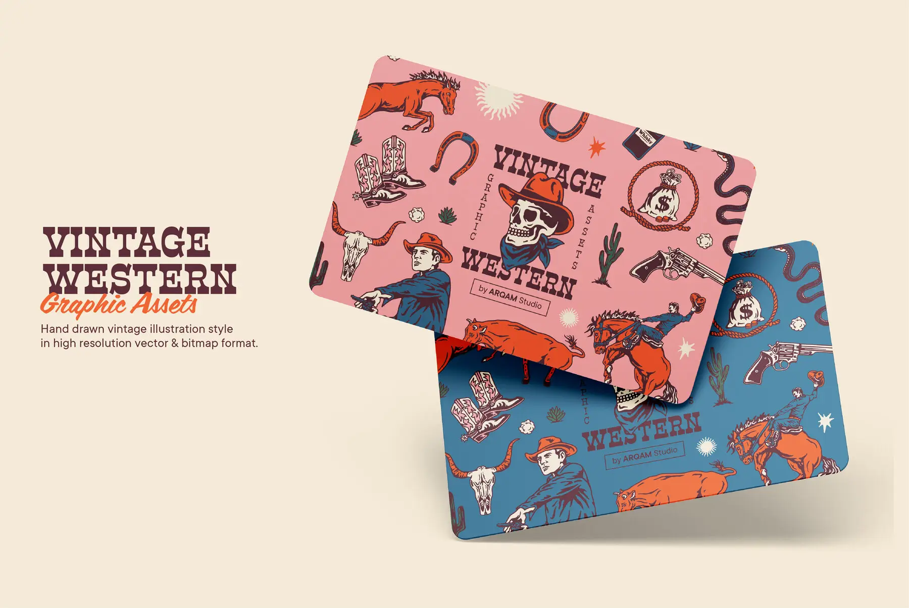 Vintage Western Graphic Assets Graphics - YouWorkForThem