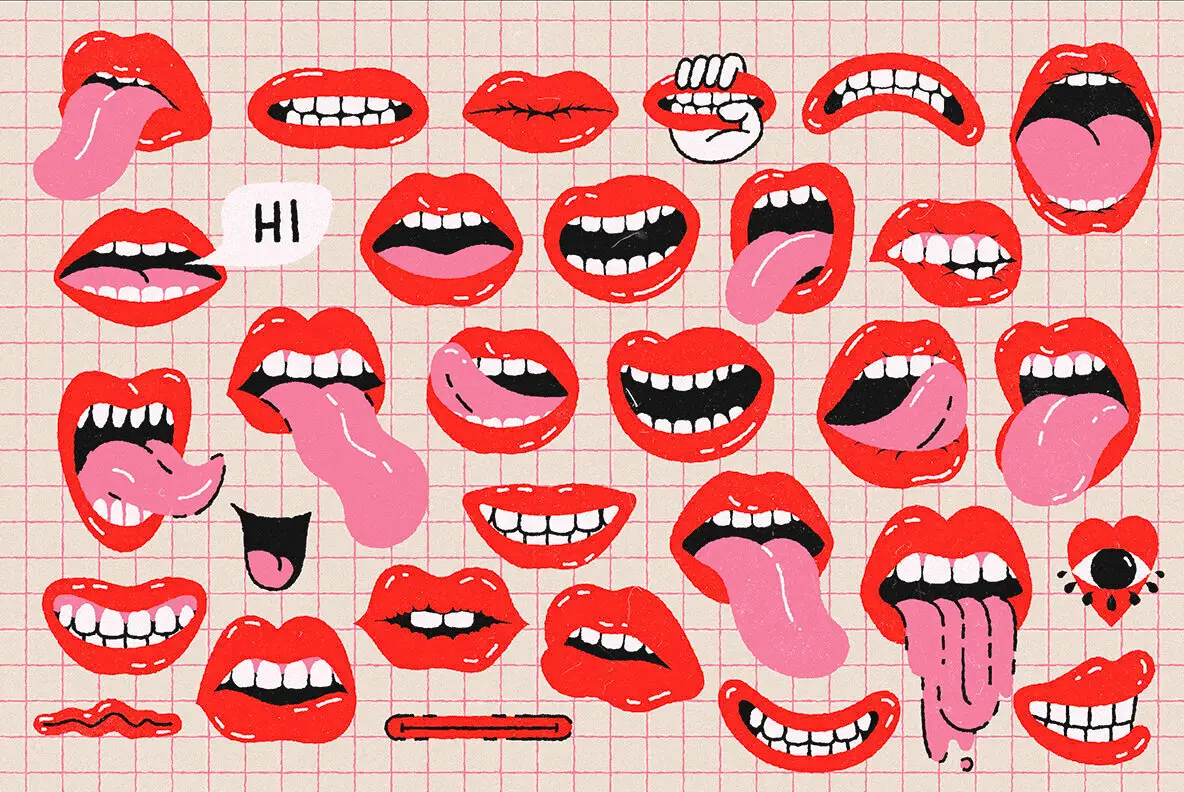 Vector Bold Doodle Characters Kit Graphics - YouWorkForThem