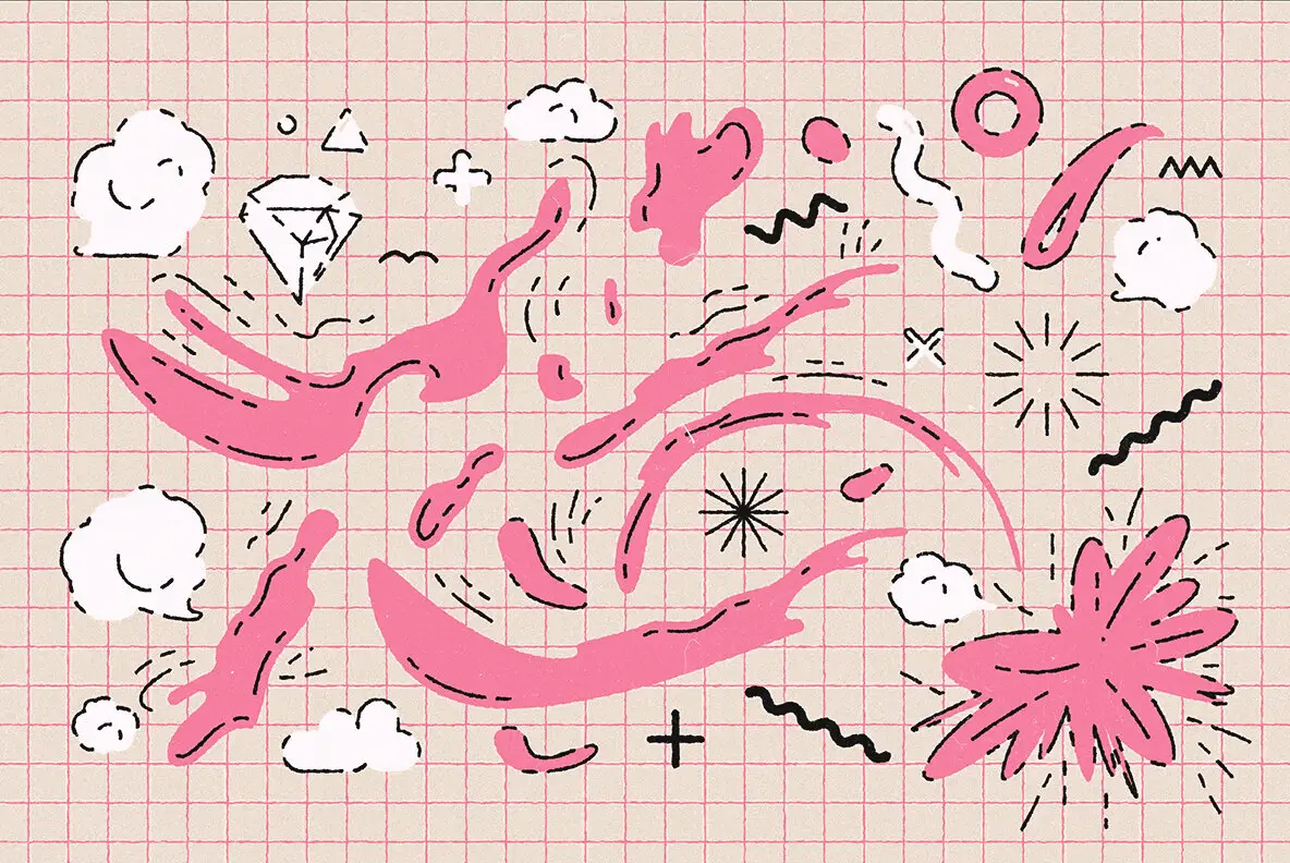 Vector Bold Doodle Characters Kit Graphics - YouWorkForThem