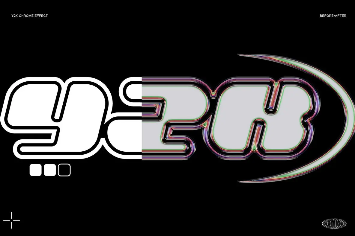 Y2K Chrome Text Effect 04 Graphics - YouWorkForThem