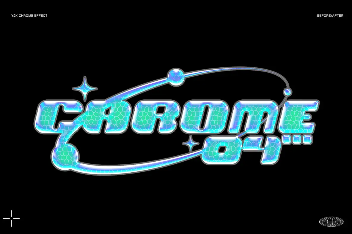 Y2K Chrome Text Effect 04 Graphics - YouWorkForThem
