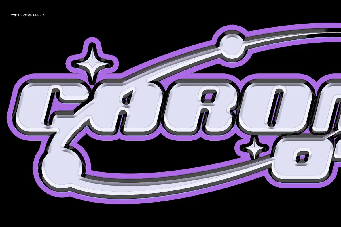 Y2K Chrome Text Effect 04 Graphics - YouWorkForThem