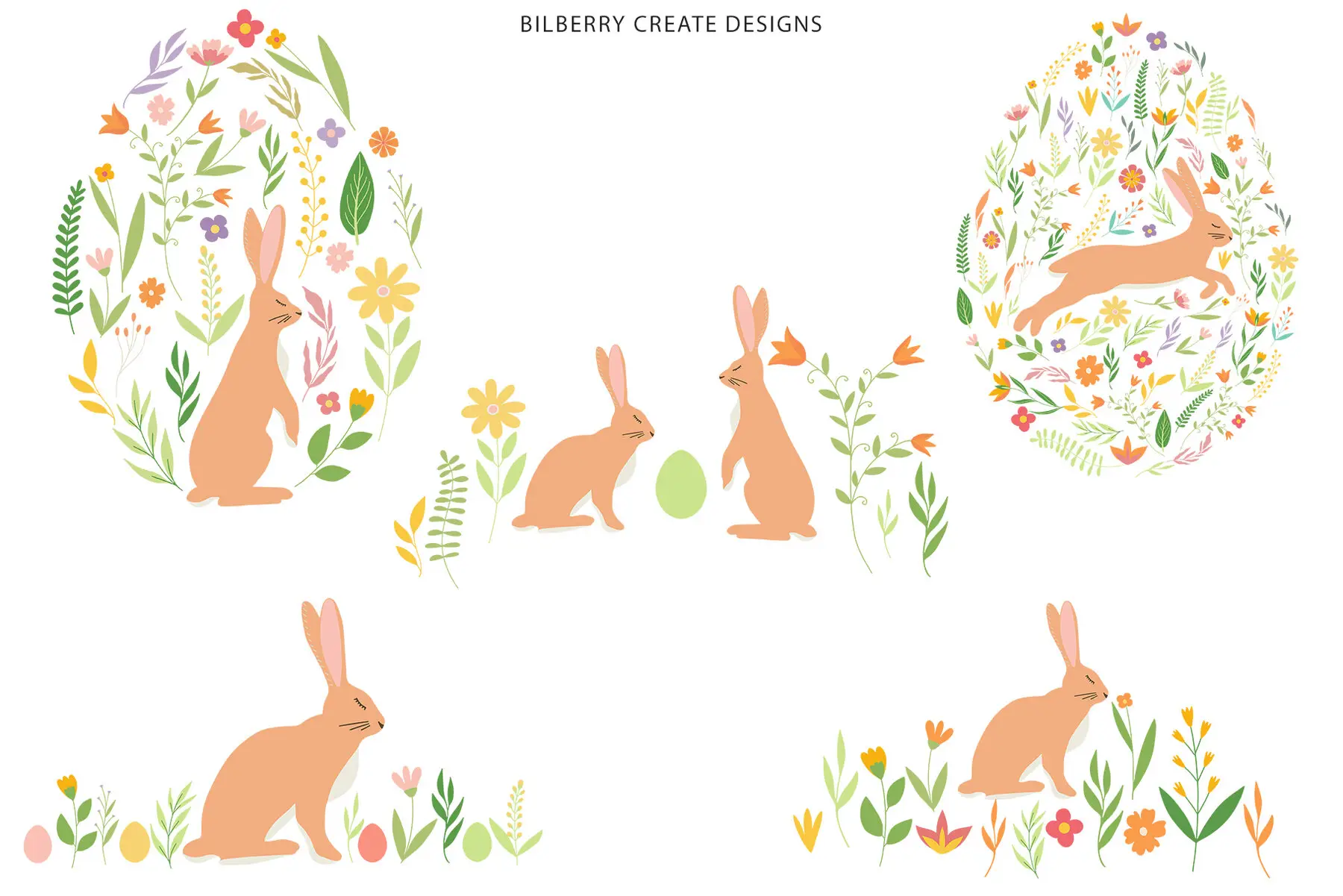 Happy Easter Art Set Graphics - YouWorkForThem