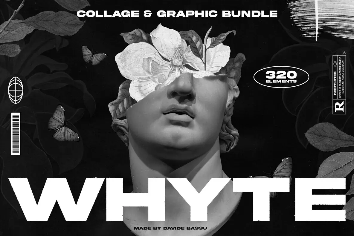 WHYTE Collage and Graphic Bundle Objects - YouWorkForThem
