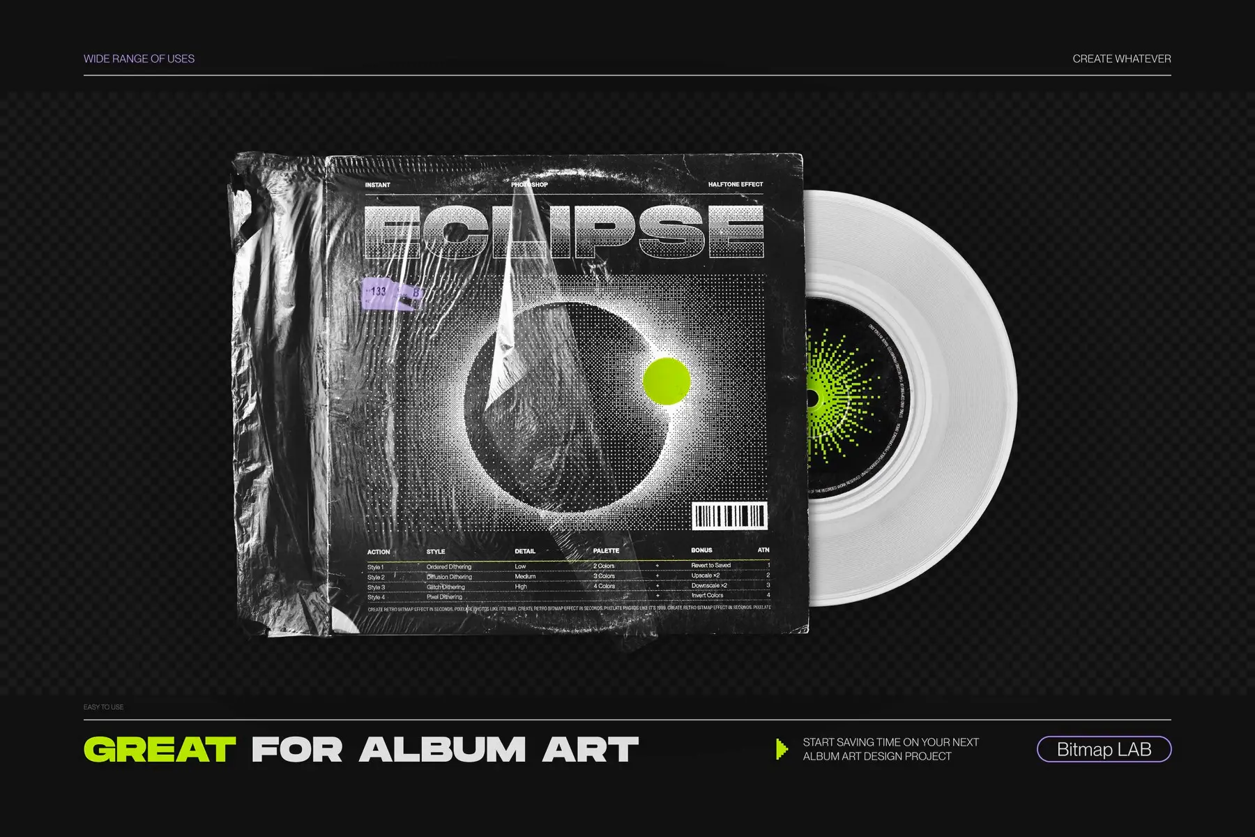 Bitmap LAB – one-click pixel halftone Photoshop action - YouWorkForThem