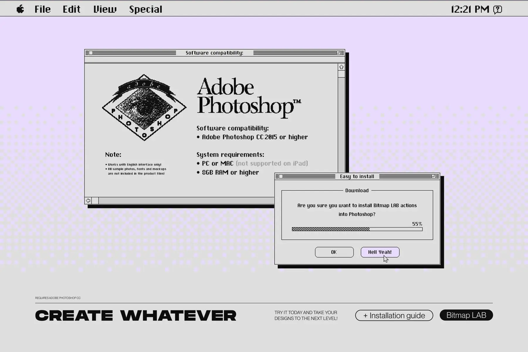 Bitmap LAB – one-click pixel halftone Photoshop action - YouWorkForThem
