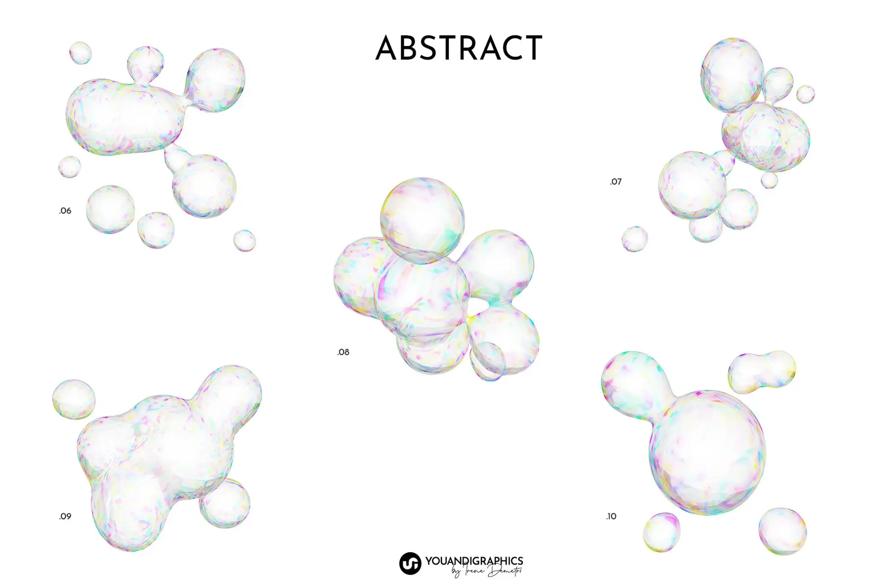 Abstract Bubbles Creative Set Graphics - YouWorkForThem