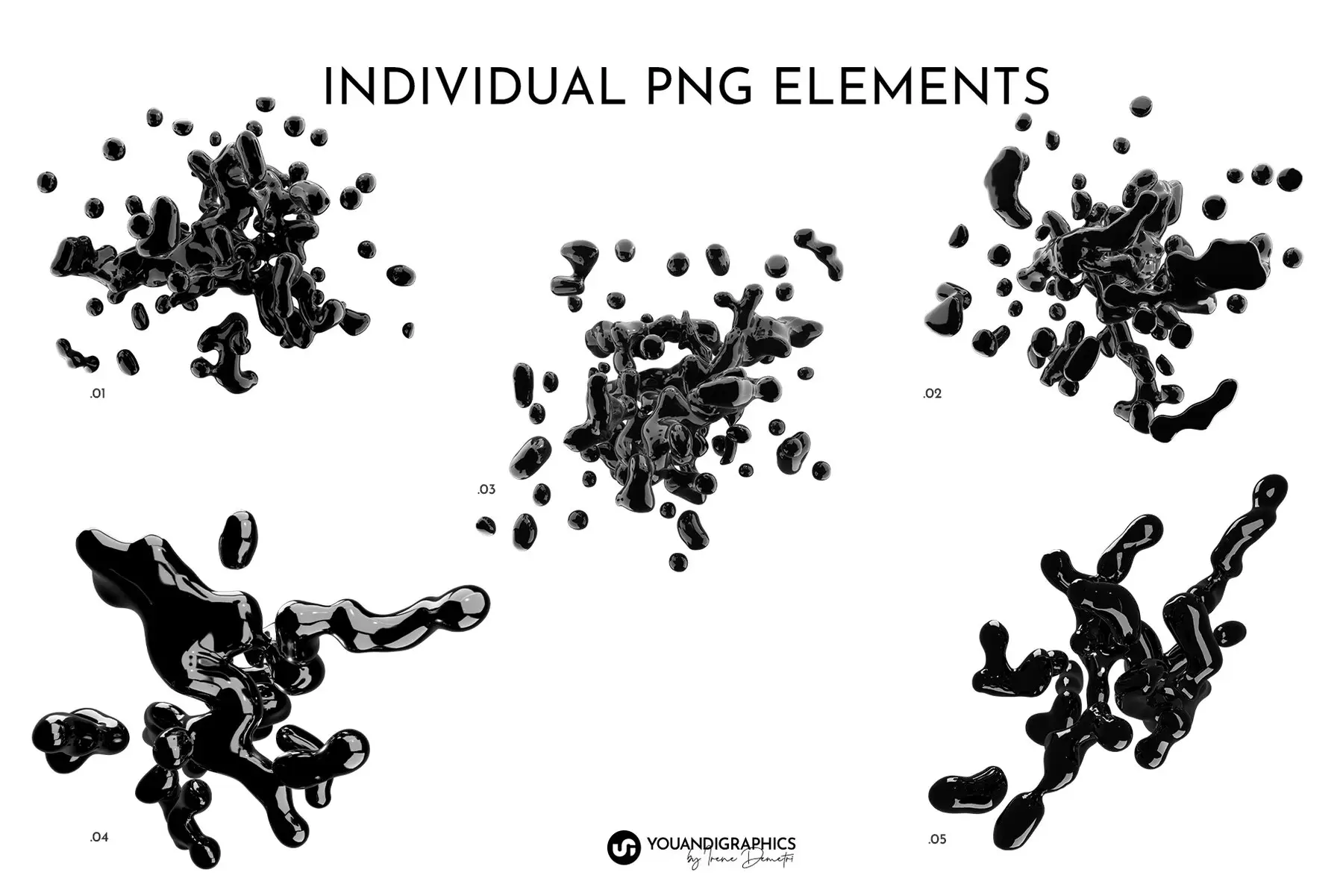 Liquid Blast Abstract 3D Elements Graphics - YouWorkForThem