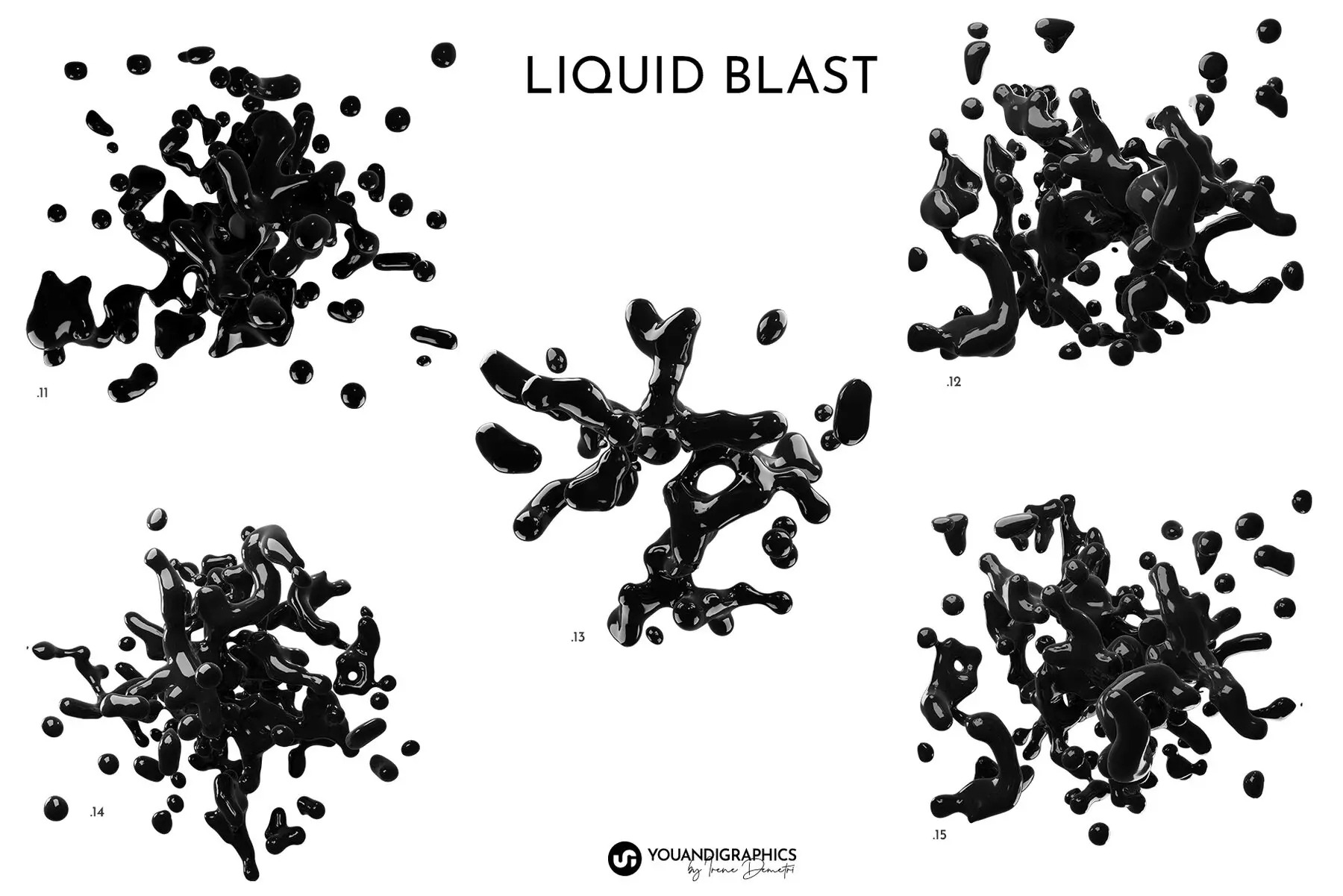 Liquid Blast Abstract 3D Elements Graphics - YouWorkForThem