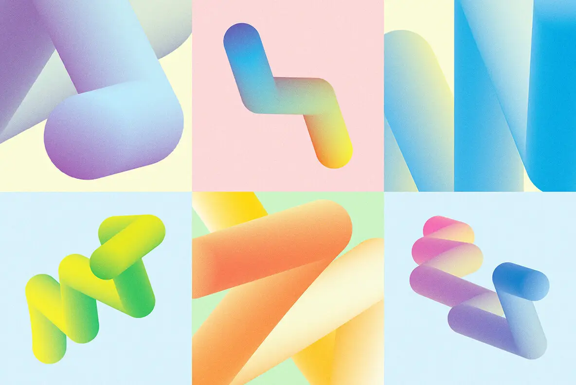 Geometric Gradient Blend Elements Graphics - YouWorkForThem