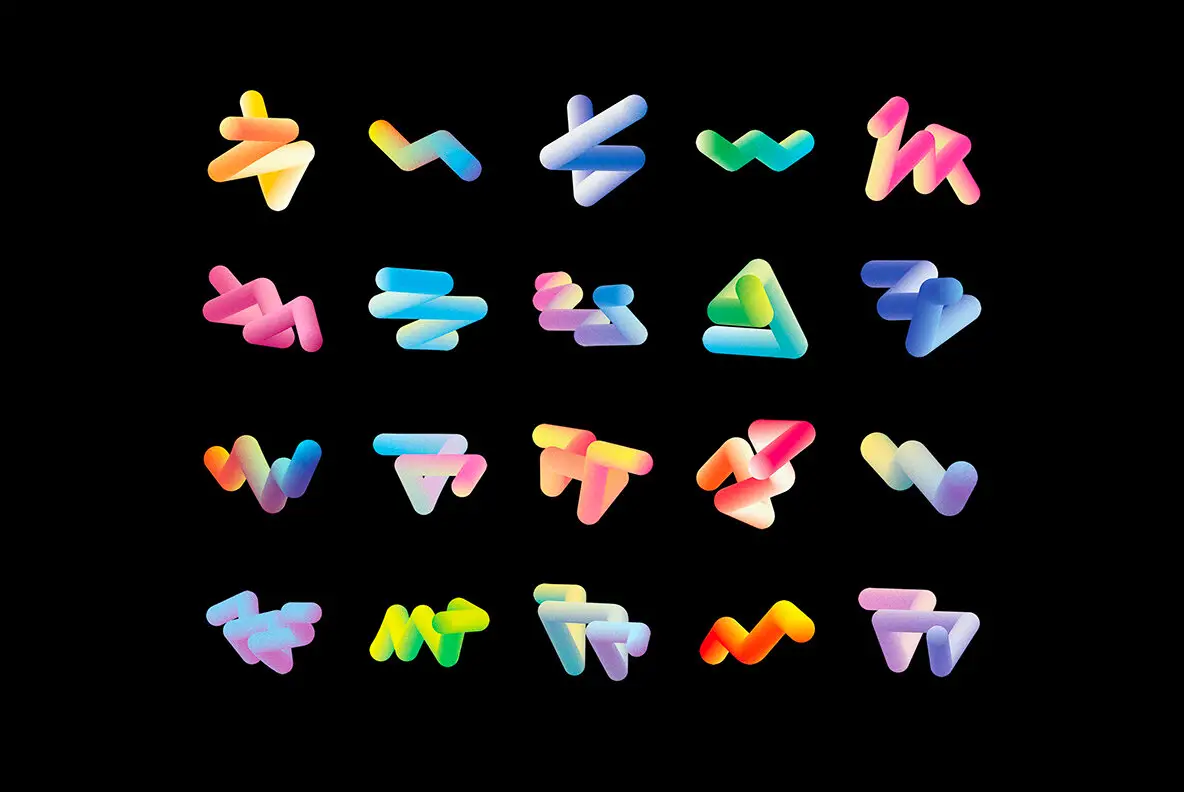 Geometric Gradient Blend Elements Graphics - YouWorkForThem