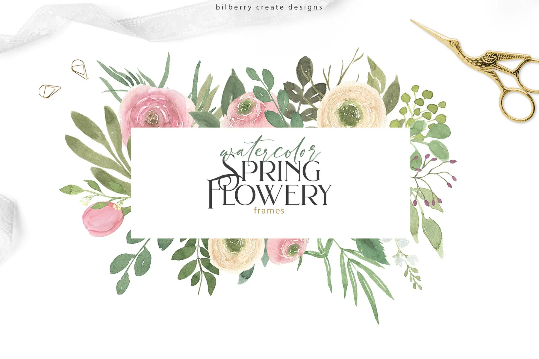 Watercolor Spring Flowery Graphics - YouWorkForThem