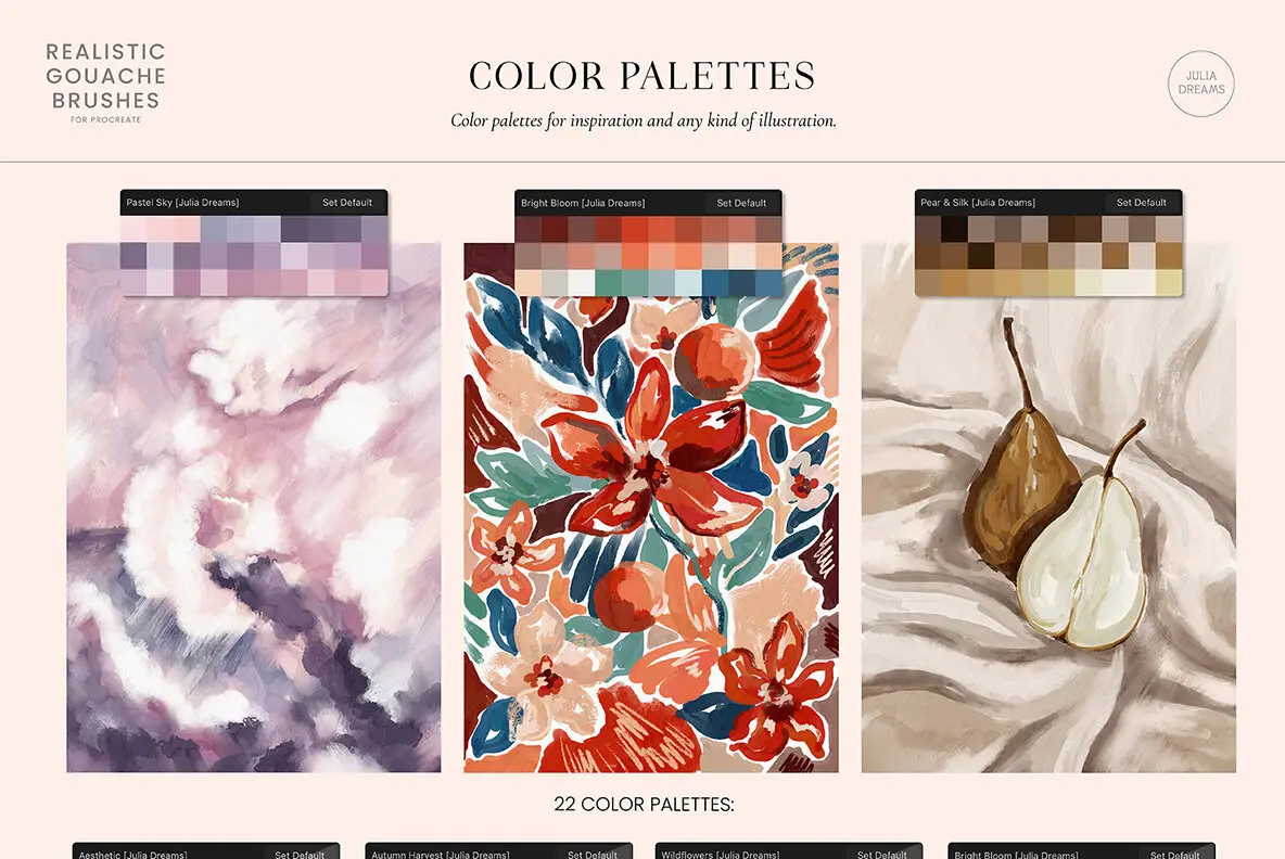 Realistic Gouache Procreate Brushes - YouWorkForThem