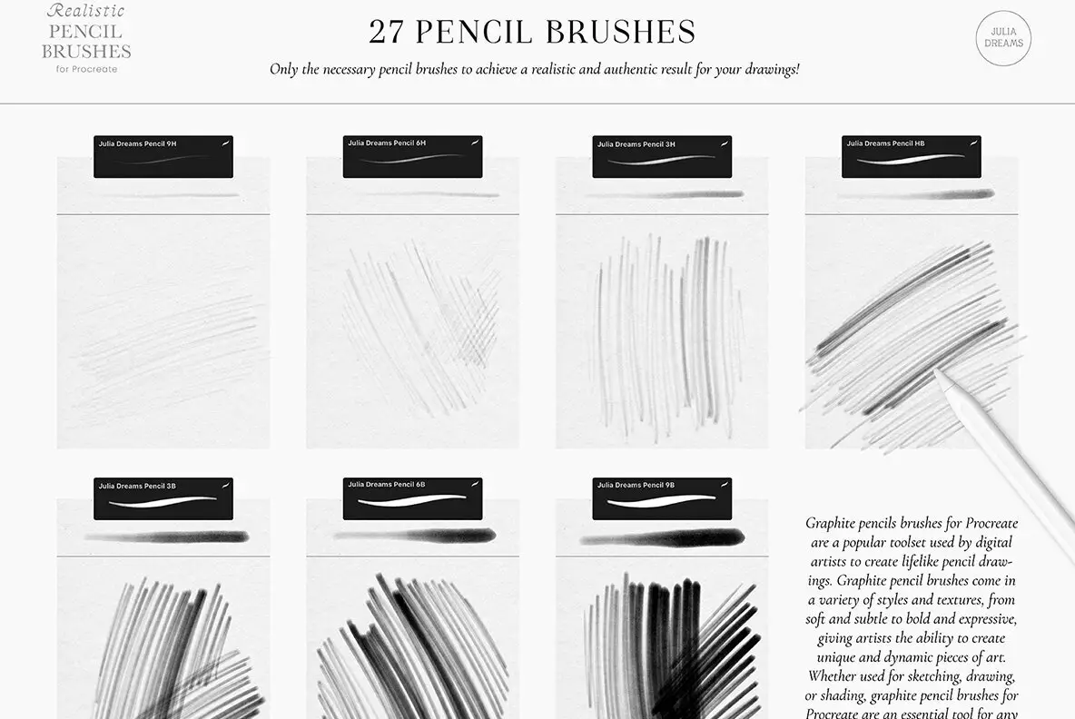 Realistic Pencil Procreate Brushes - YouWorkForThem