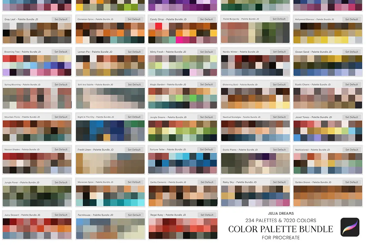 Color Palette Procreate Bundle - YouWorkForThem