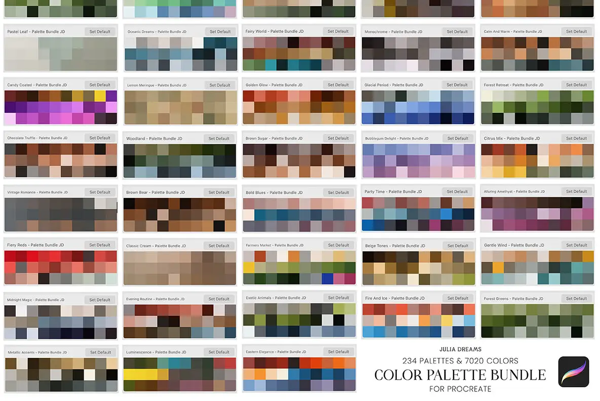 Color Palette Procreate Bundle - YouWorkForThem