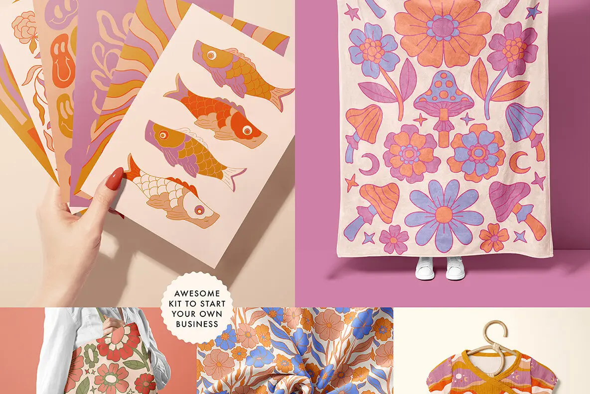 Vivid Posters Patterns Bundle Graphics - YouWorkForThem
