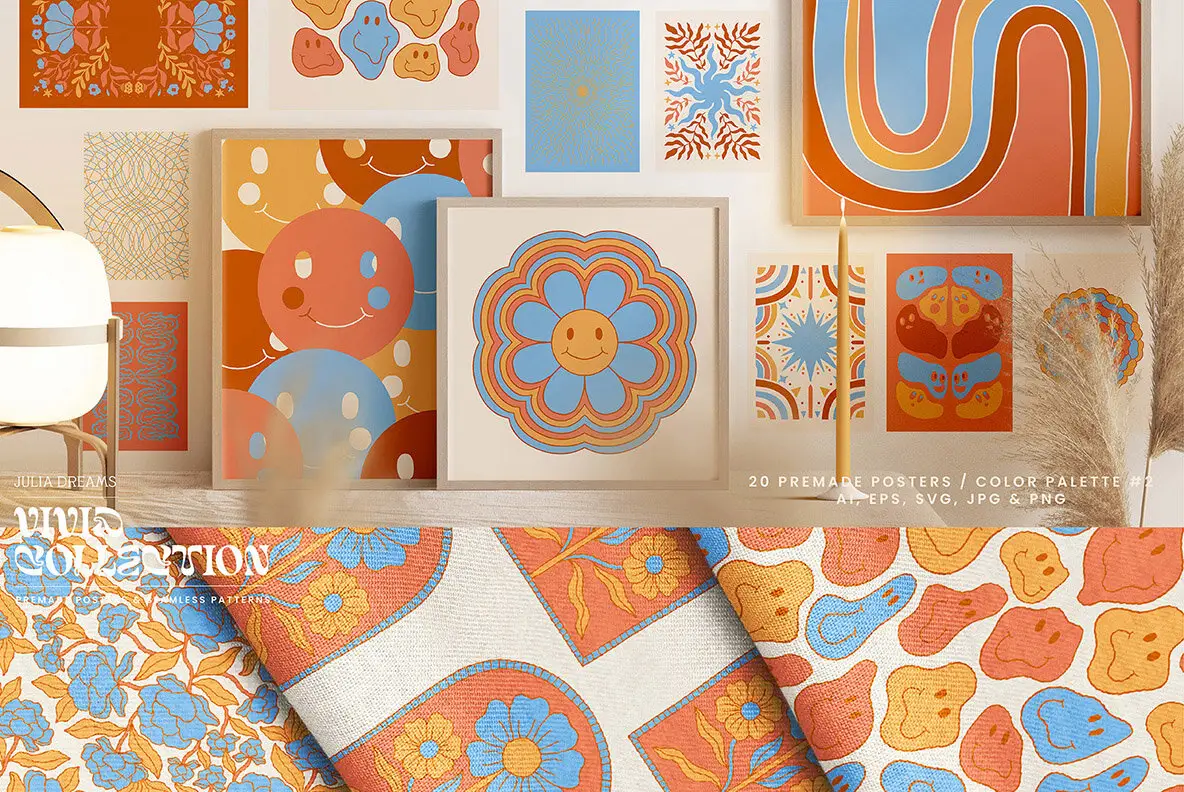 Vivid Posters Patterns Bundle Graphics - YouWorkForThem