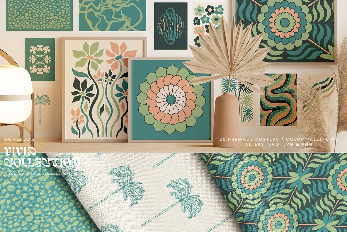 Vivid Posters Patterns Bundle Graphics - YouWorkForThem