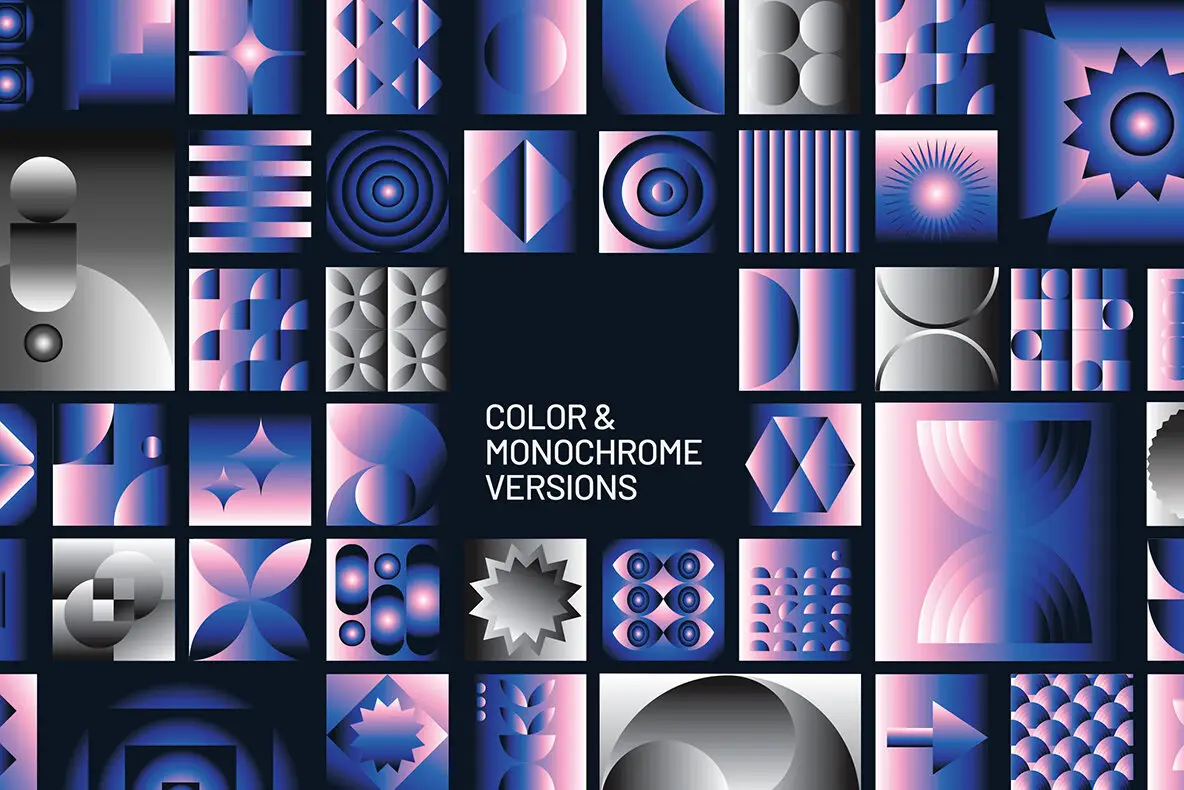 Gradient Geometric Mosaics Graphics - YouWorkForThem