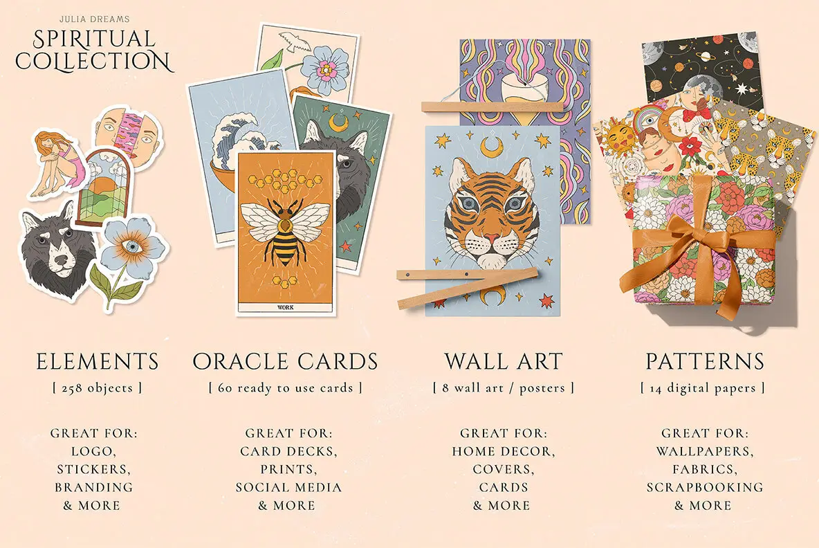 Spiritual Collection Oracle Cards Graphics - YouWorkForThem