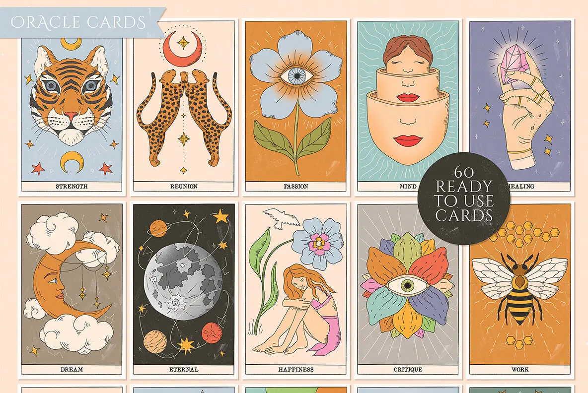 Spiritual Collection Oracle Cards Illustrations - YouWorkForThem