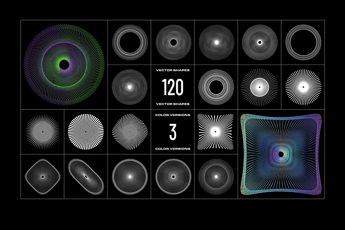120 Geometric Vectors Graphics - YouWorkForThem