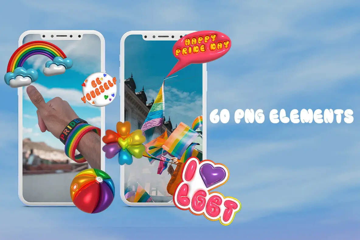 Pride - 3D Elements Collection Illustrations - YouWorkForThem