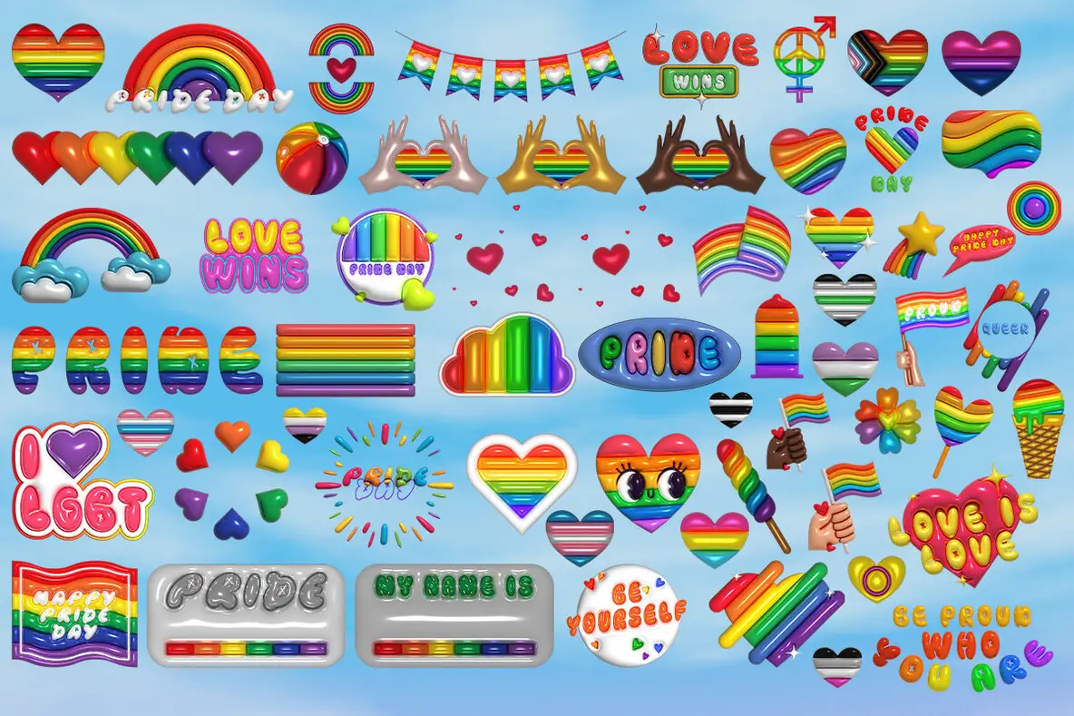 Pride - 3D Elements Collection Graphics - YouWorkForThem