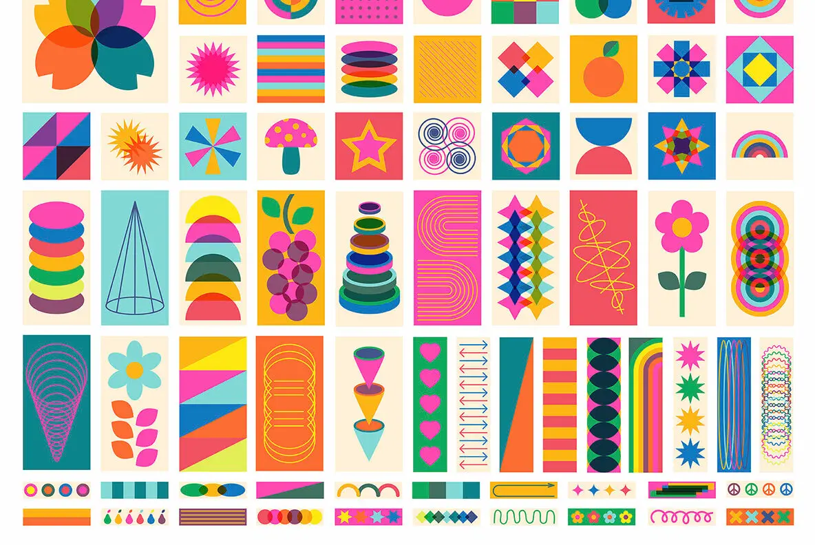 Retro Risograph Geometry Creator Graphics - YouWorkForThem