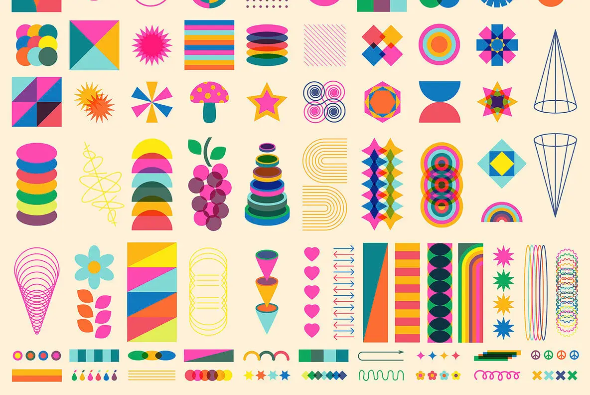 Retro Risograph Geometry Creator Graphics - YouWorkForThem