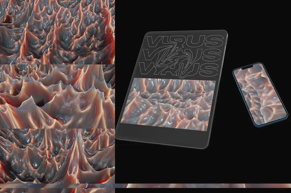 Liquid Virus - 3D Textures Abstract - YouWorkForThem