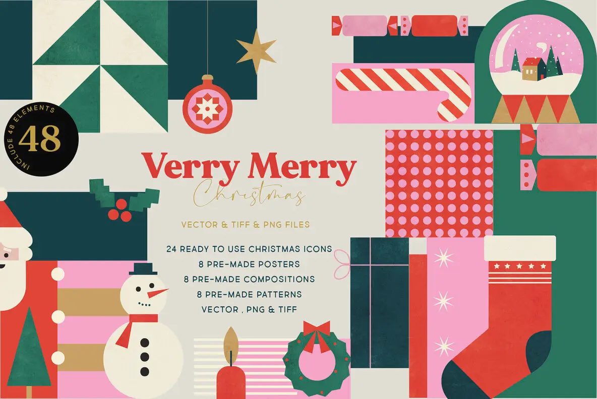 Verry Merry Christmas Illustrations Graphics - YouWorkForThem