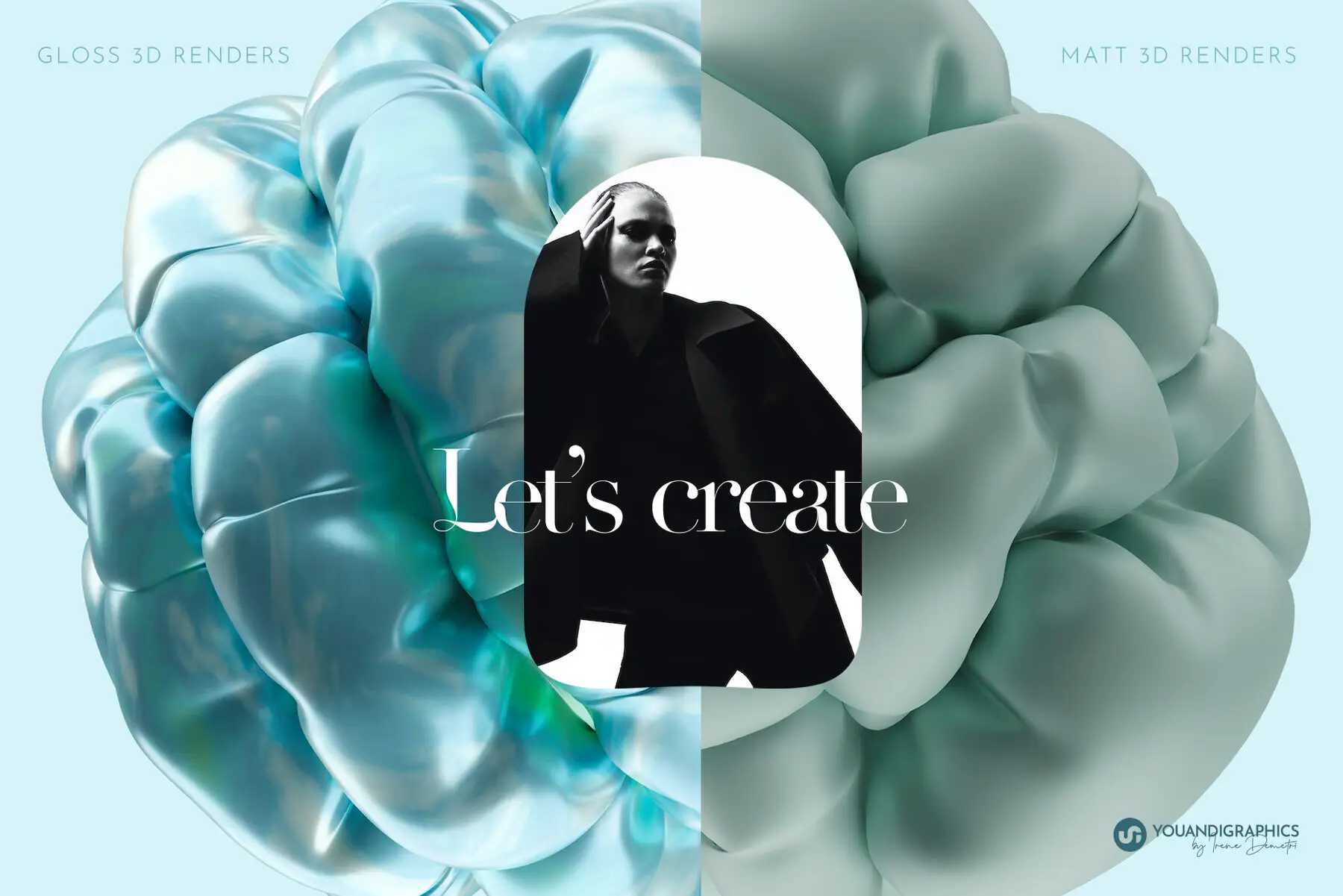 Abstract Inflated 3D Objects Graphics - YouWorkForThem