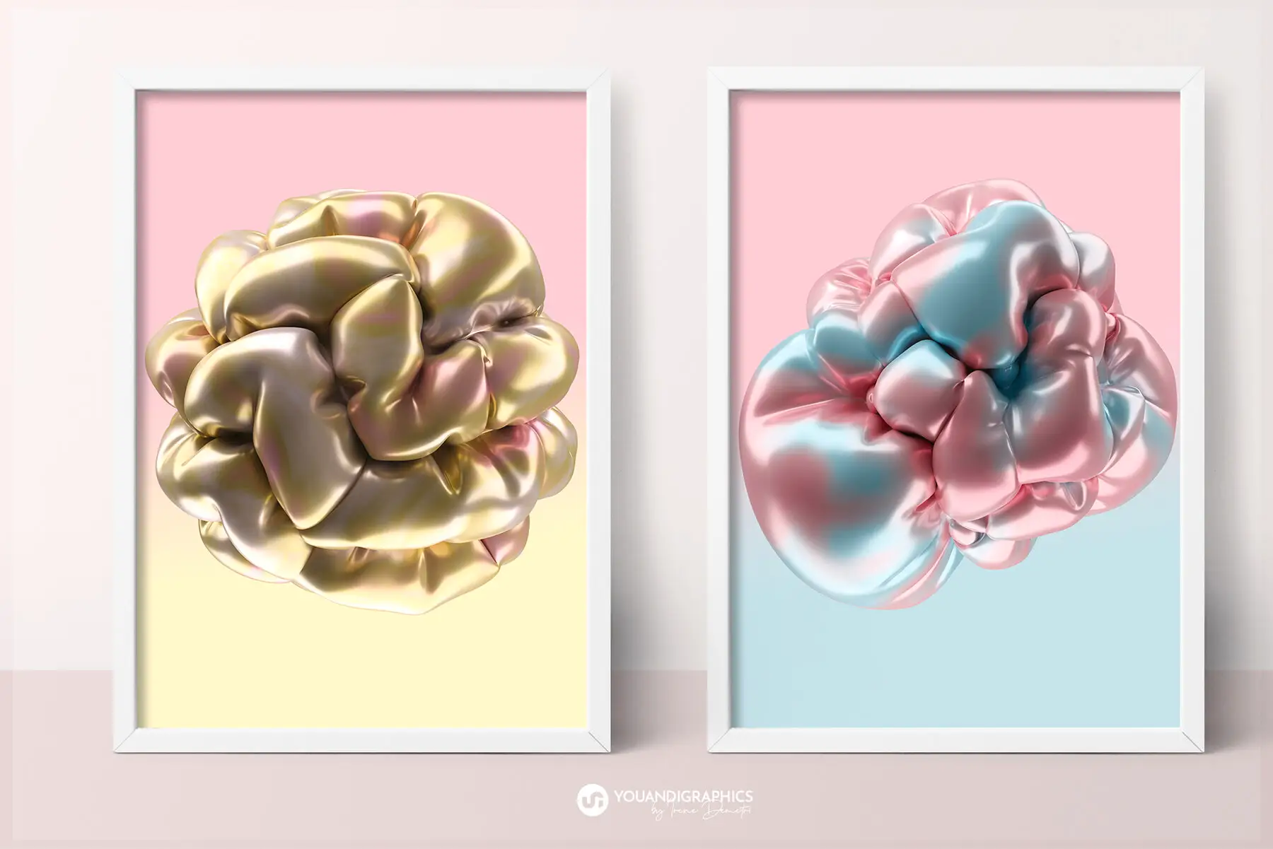 Abstract Inflated 3D Objects 3D - YouWorkForThem