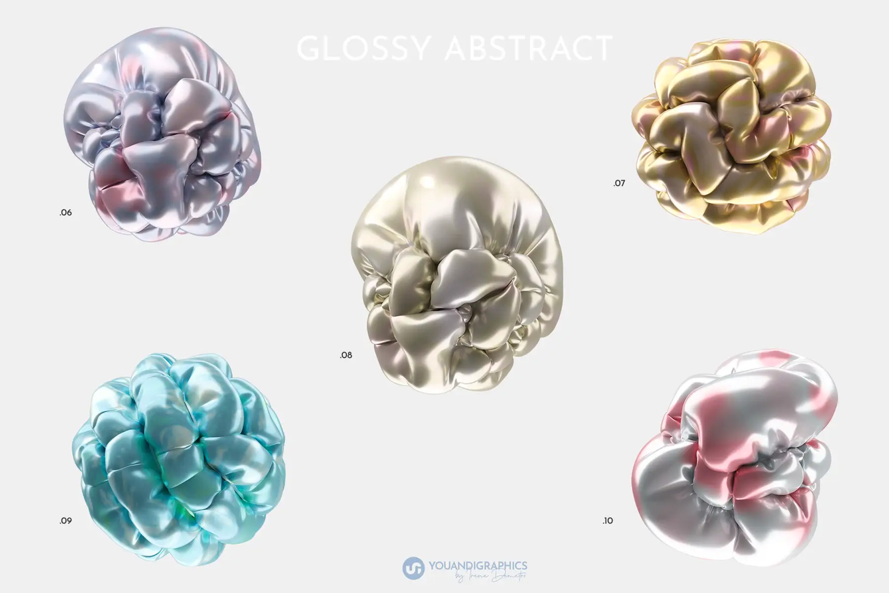 Abstract Inflated 3D Objects Graphics - YouWorkForThem